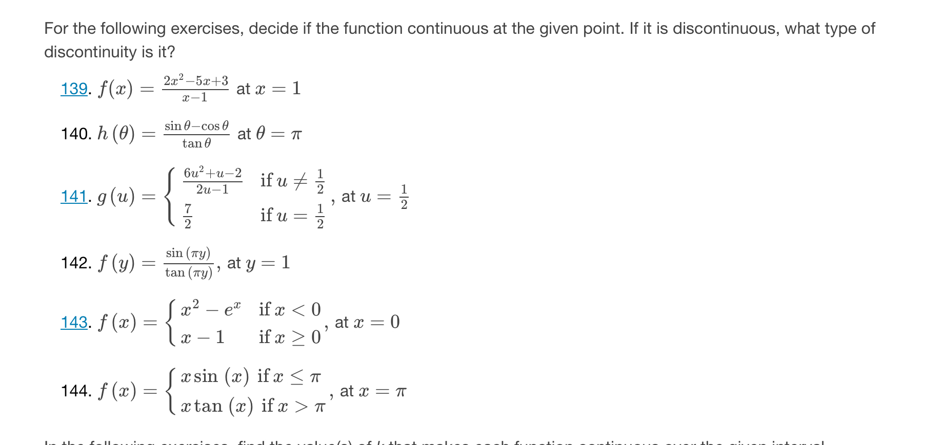 Solved For the following exercises, decide if the function | Chegg.com