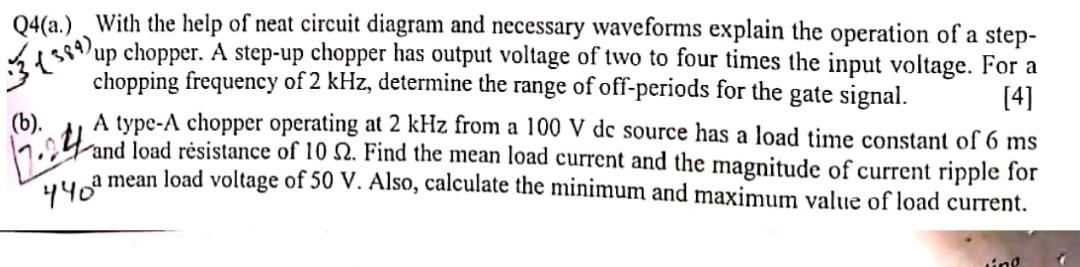 Solved 55(a). With the neat sketch and suitable waveforms | Chegg.com