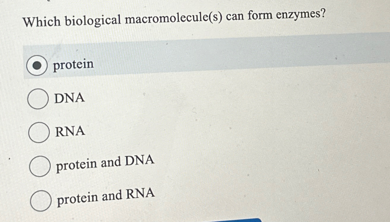 Solved Which biological macromolecule(s) ﻿can form | Chegg.com