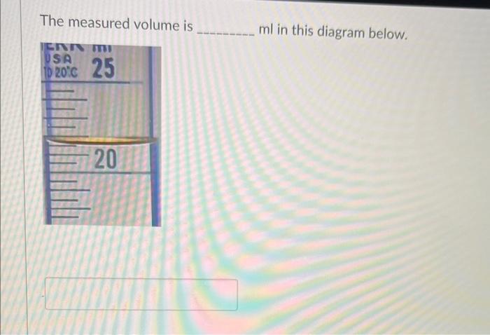 Solved The measured volume is ml in this diagram below.If | Chegg.com