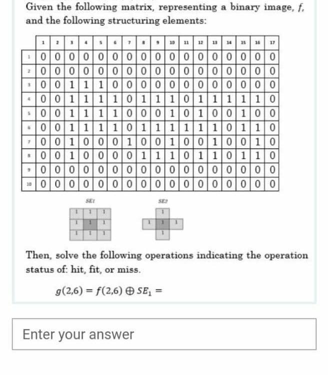 Given the following matrix, representing a binary | Chegg.com