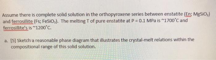 Solved Assume there is complete solid solution in the | Chegg.com