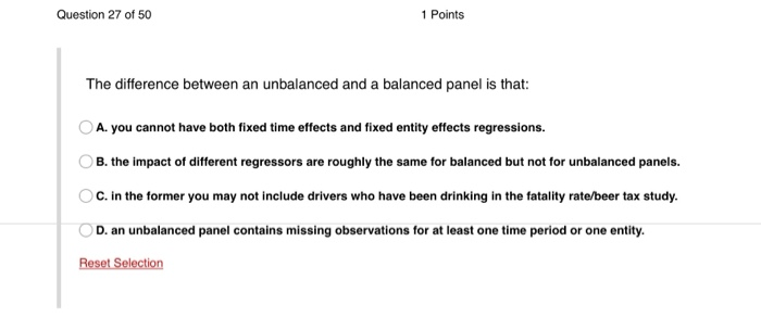 Solved Question 27 of 50 1 Points The difference between an | Chegg.com