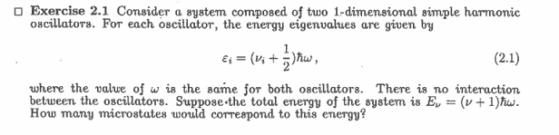 Exercise 2.1 ﻿Consider a system composed of two | Chegg.com