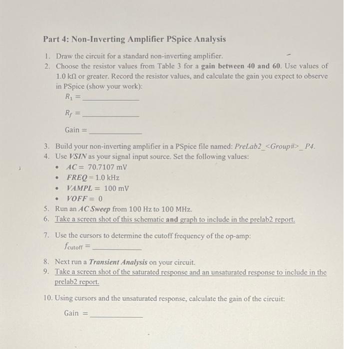 Solved 1. Draw the circuit for a standard non-inverting | Chegg.com