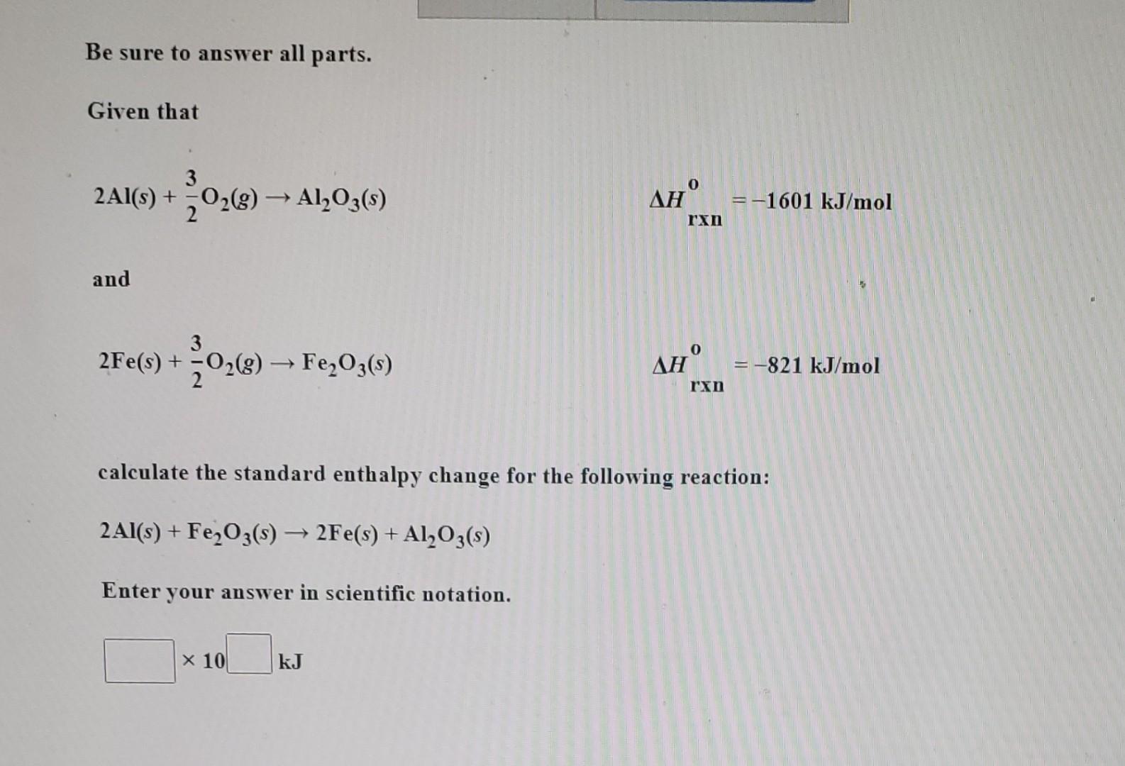 Solved Be sure to answer all parts. Given that | Chegg.com