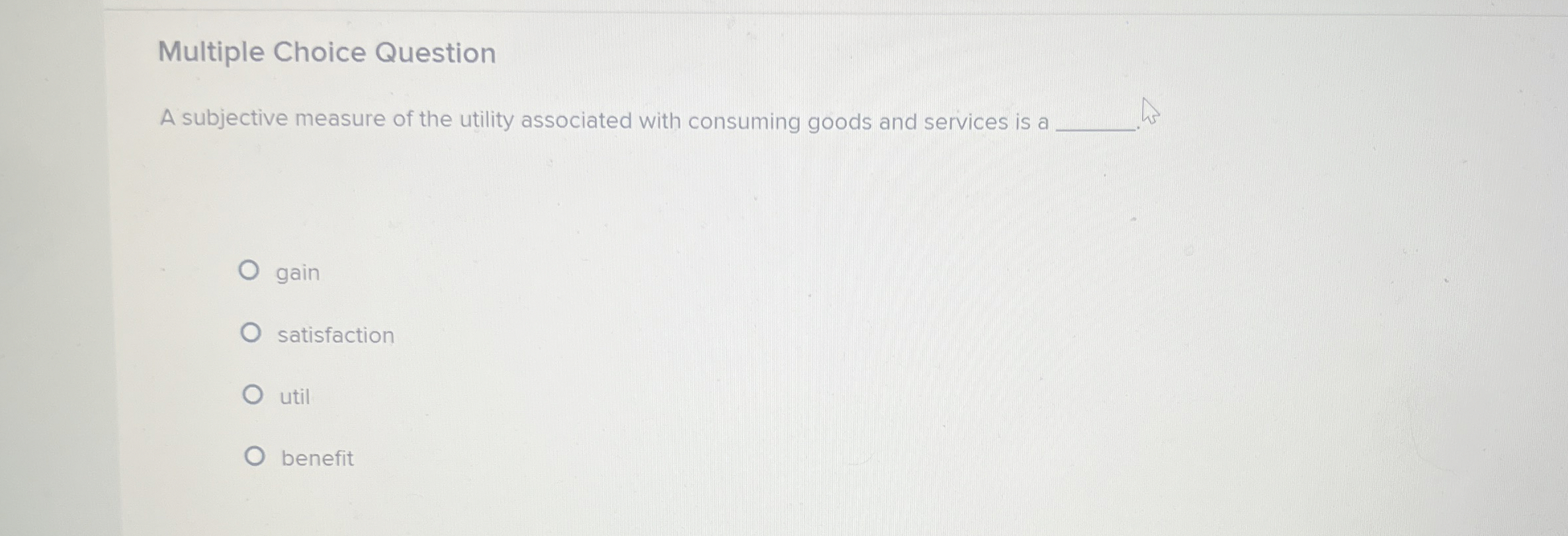 Multiple Choice QuestionA subjective measure of the | Chegg.com