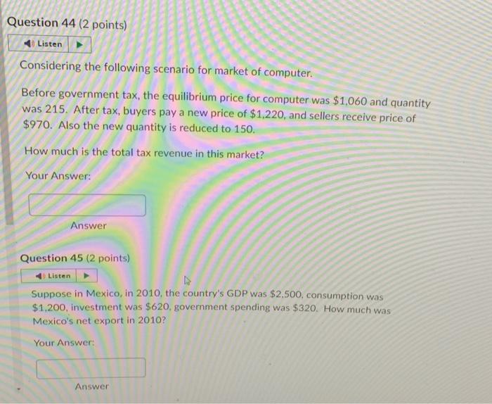 Solved Considering the following scenario for market of | Chegg.com Solved Considering the following scenario for market of | Chegg.com