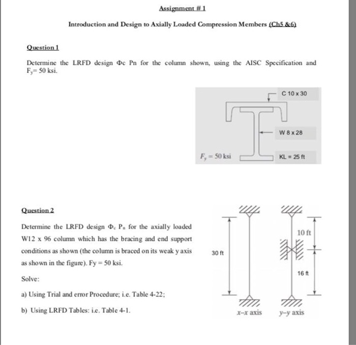 Solved Assignment #1 Introduction and Design to Axially | Chegg.com