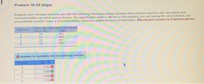 Solved Problem 10-26 (Algo) As part of an insurance | Chegg.com