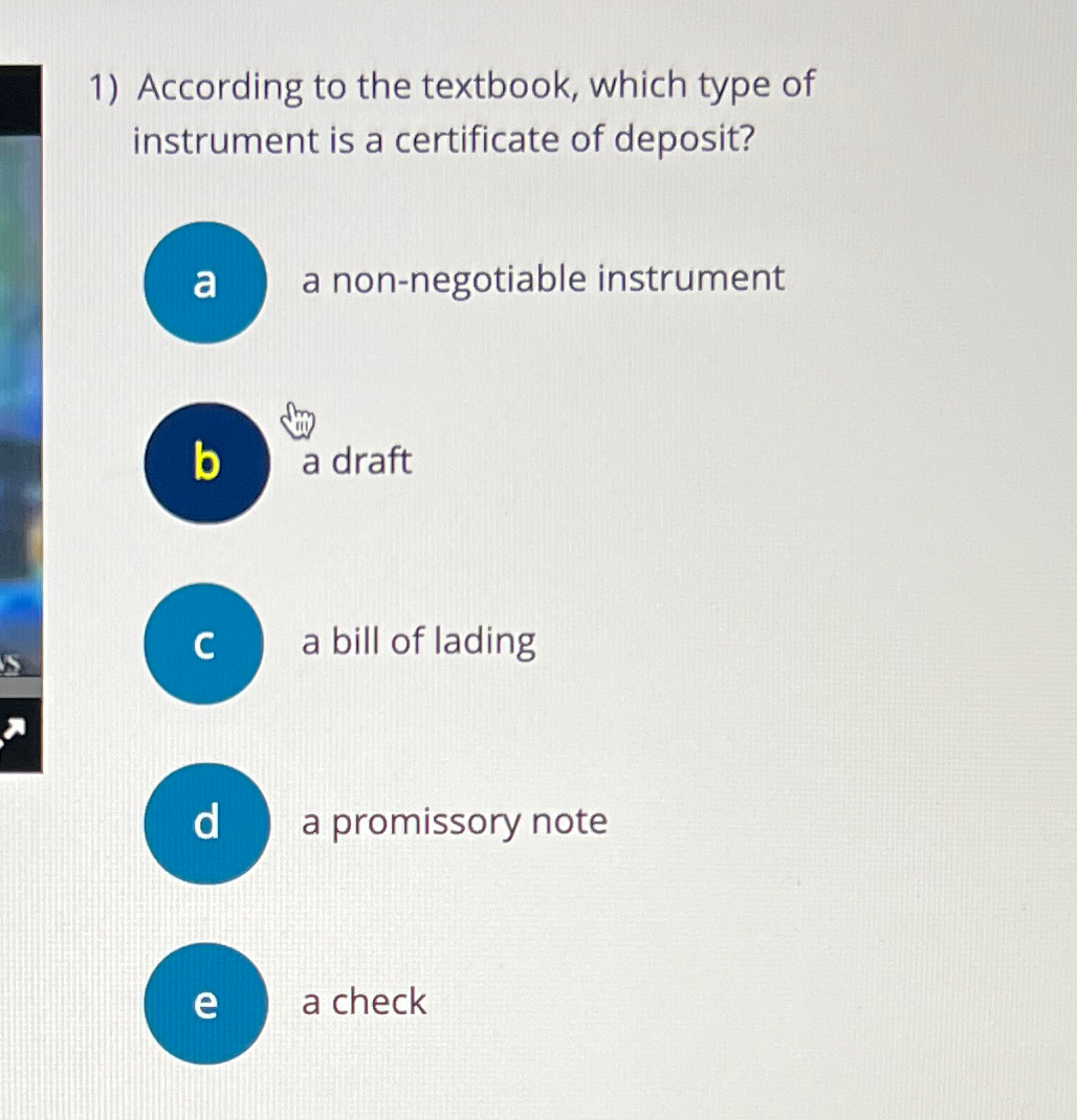 Solved According to the textbook, which type of instrument | Chegg.com