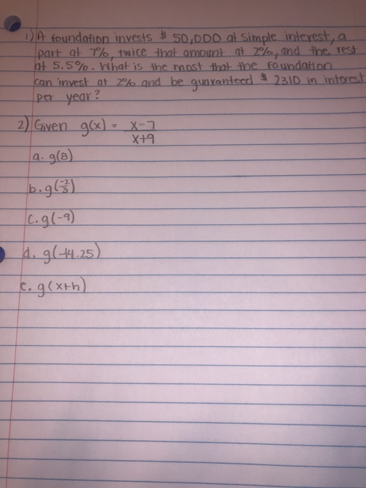 Solved D A foundation invests $50,000 al Simple interest, a | Chegg.com