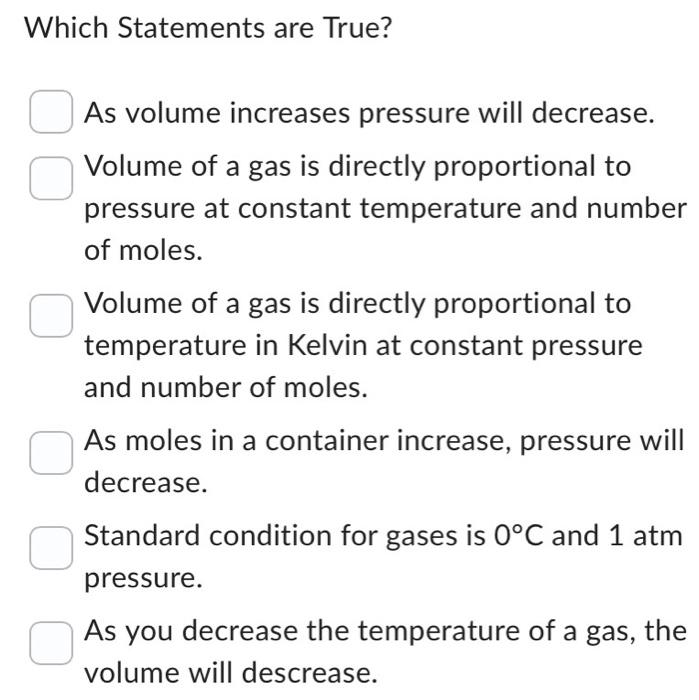 Solved Select the correct statements about gases As you | Chegg.com