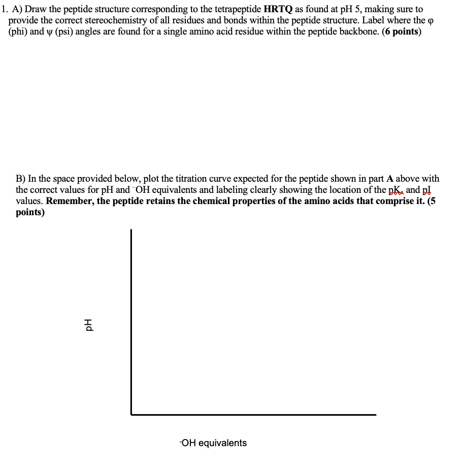 Solved Draw the peptide structure corresponding to the | Chegg.com
