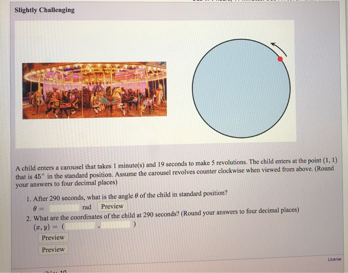 Solved Slightly Challenging A child enters a carousel that | Chegg.com