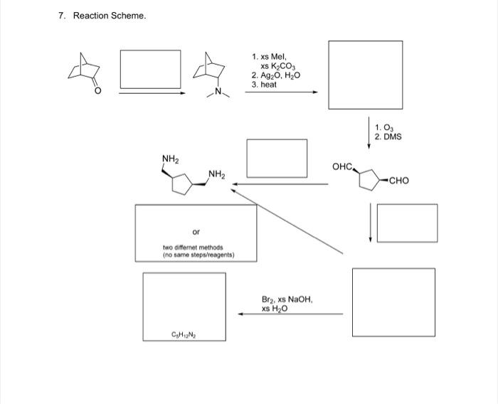 7. Reaction Scheme. 1. xMel x≤K2CO3 2. Ag2O,H2O 3. | Chegg.com