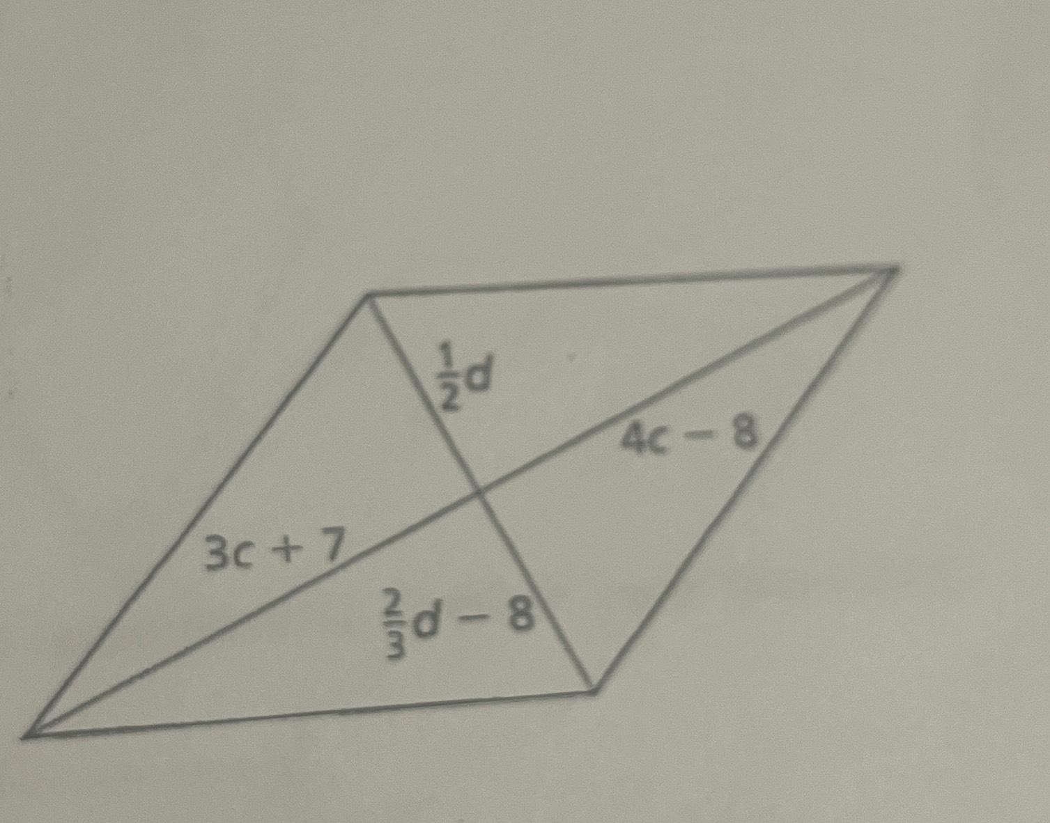 Solved Find The Value Of Each Variable In The Parallelogram