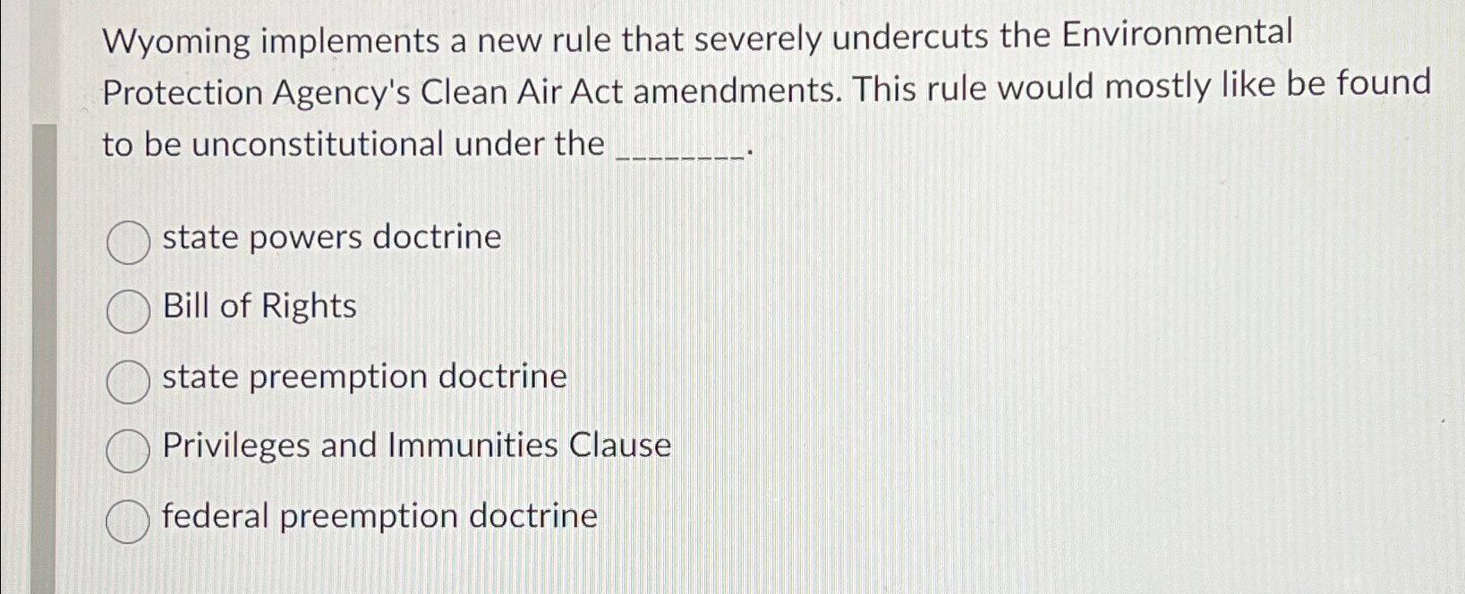 Solved Wyoming implements a new rule that severely undercuts | Chegg.com