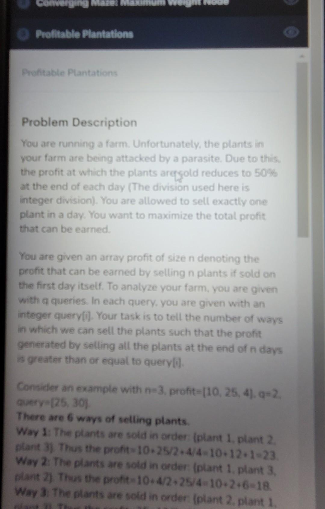 Solved Problem Description You are running a farm. | Chegg.com