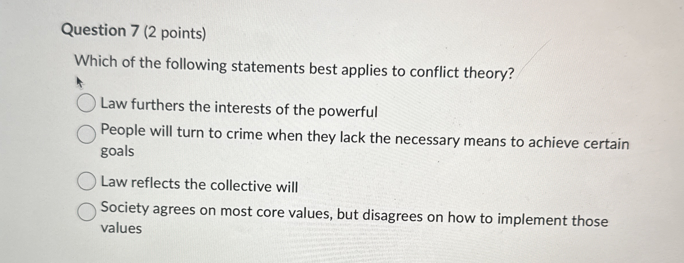 Solved Question 7 (2 ﻿points)Which of the following | Chegg.com