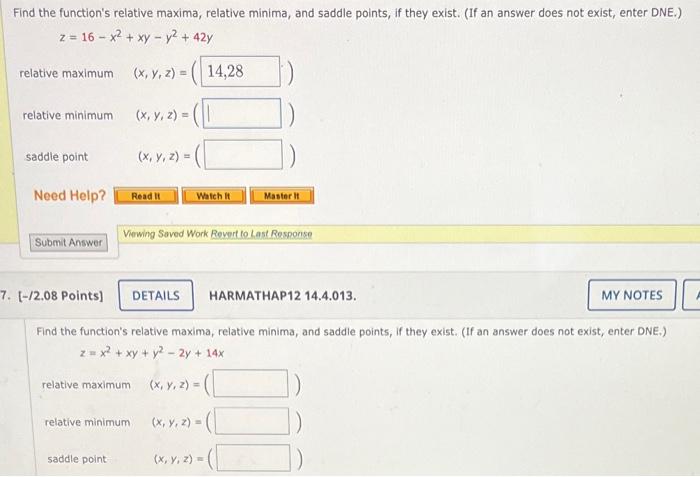 Solved Find the function's relative maxima, relative minima, | Chegg.com