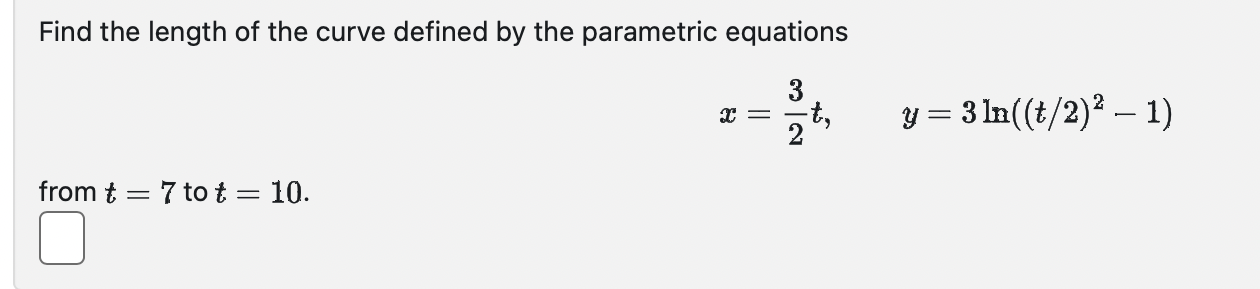 Solved Find the length of the curve defined by the | Chegg.com