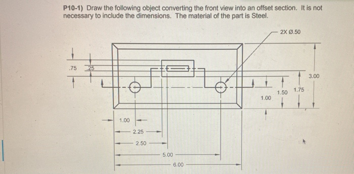Solved P10-1) Draw the following object converting the front | Chegg.com