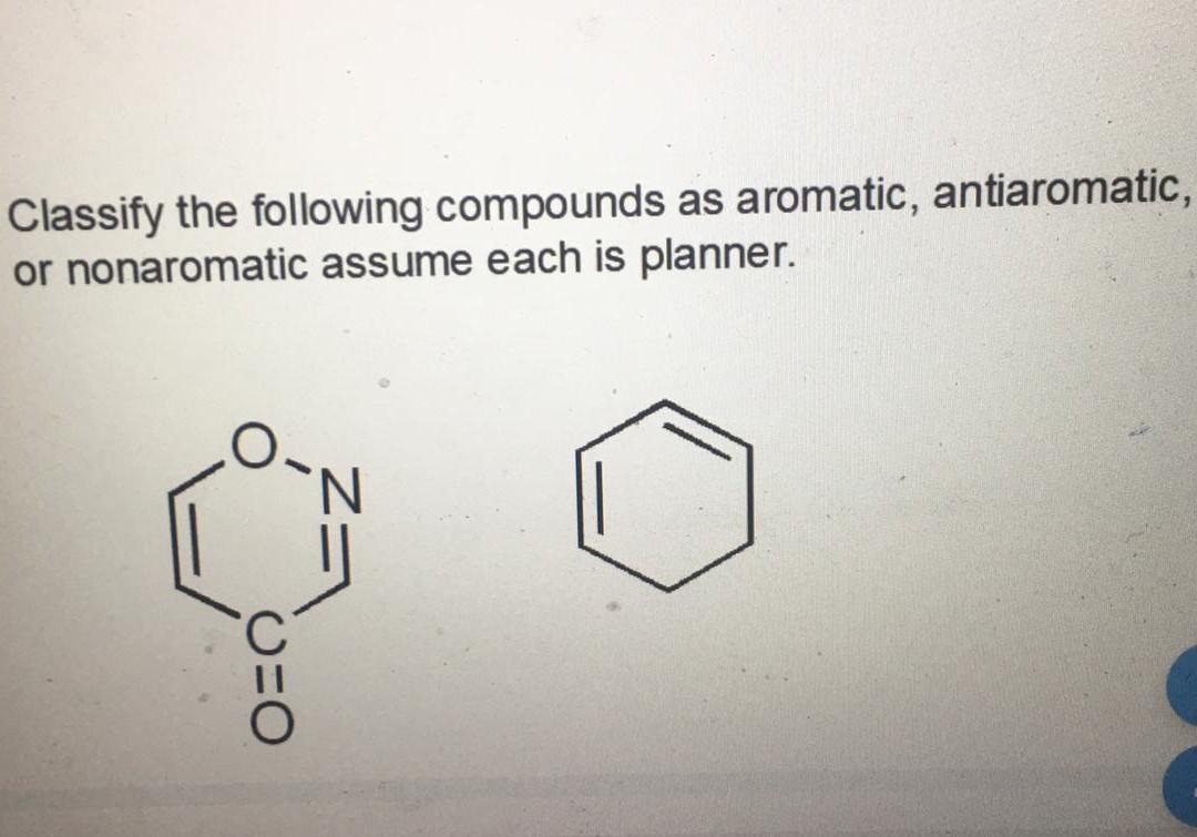 Solved Classify the following compounds as aromatic, | Chegg.com