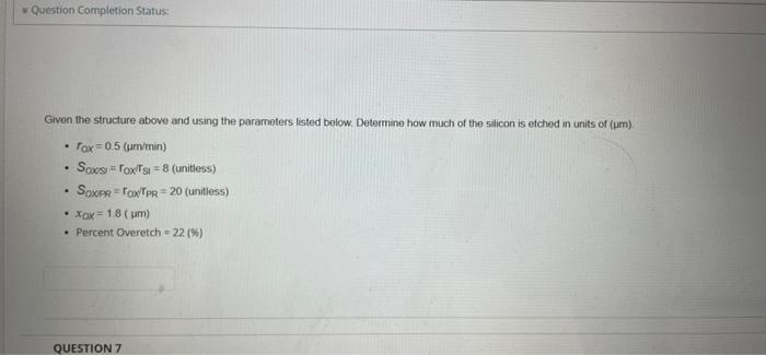 Solved PR Oxide Silicon PR xox Question Completion Status: | Chegg.com