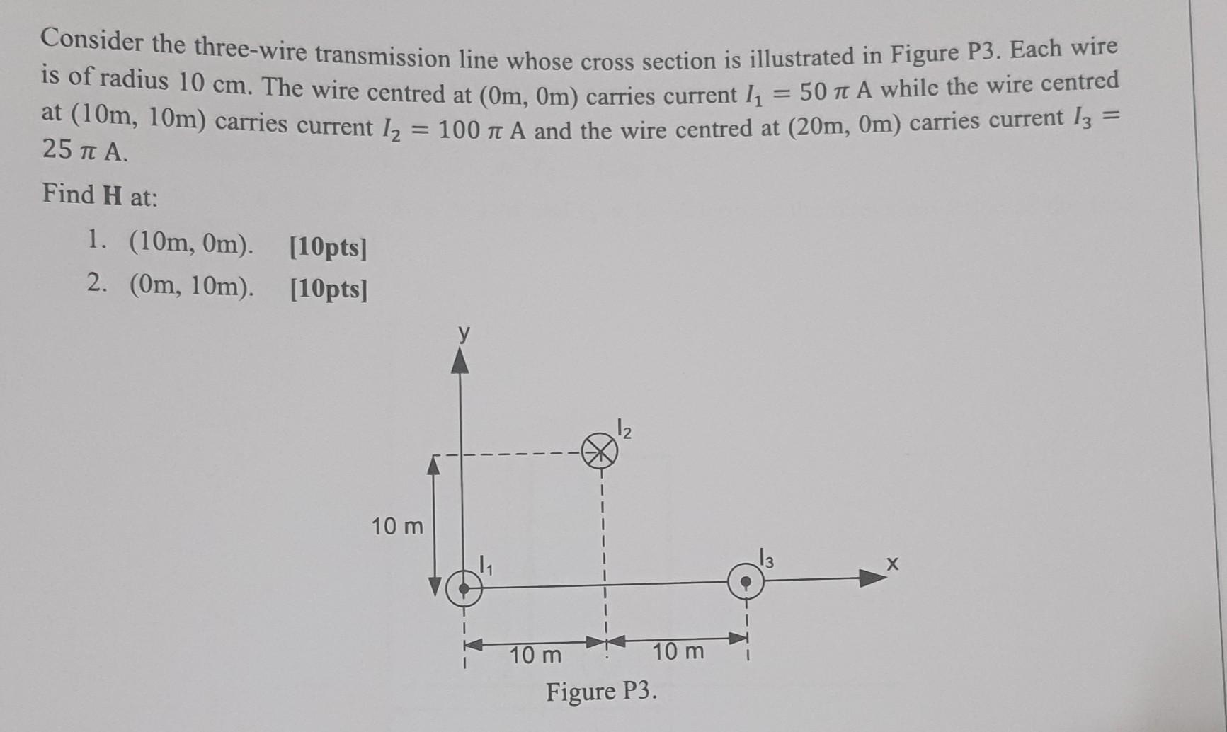 Consider the three-wire transmission line whose cross | Chegg.com