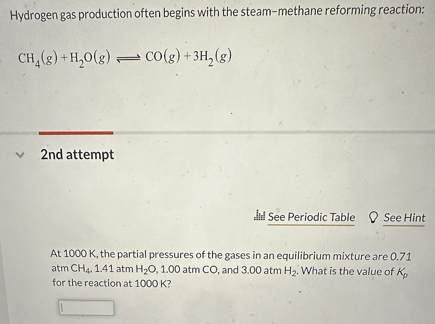 At 1000K, ﻿the partial pressures of the gases in an | Chegg.com