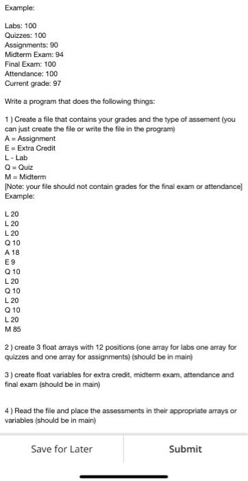 Example: Labs: 100 Quizzes: 100 Assignments: 90 | Chegg.com