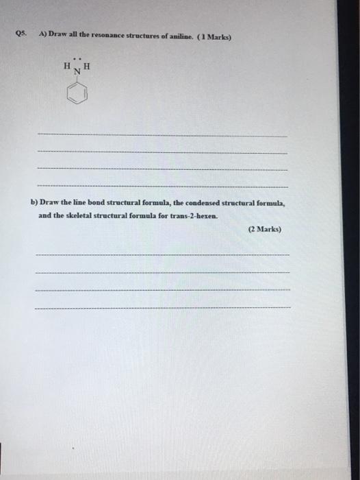 Solved Q5. A) Draw all the resonance structures of aniline. | Chegg.com