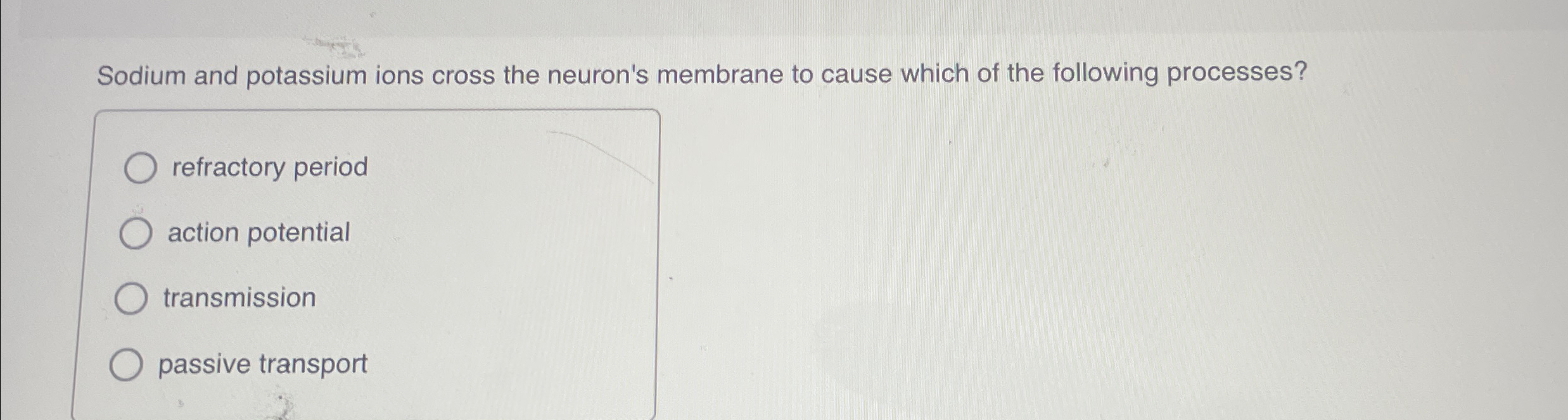 Solved Sodium and potassium ions cross the neuron's membrane | Chegg.com