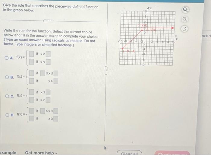 Solved Give the rule that describes the piecewise-defined | Chegg.com
