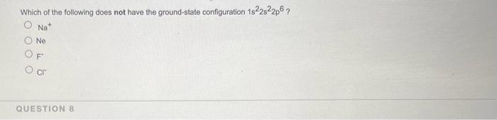 Solved Which of the following does not have the ground-state | Chegg.com