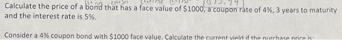 Solved Calculate the price of a bond that has a face value | Chegg.com
