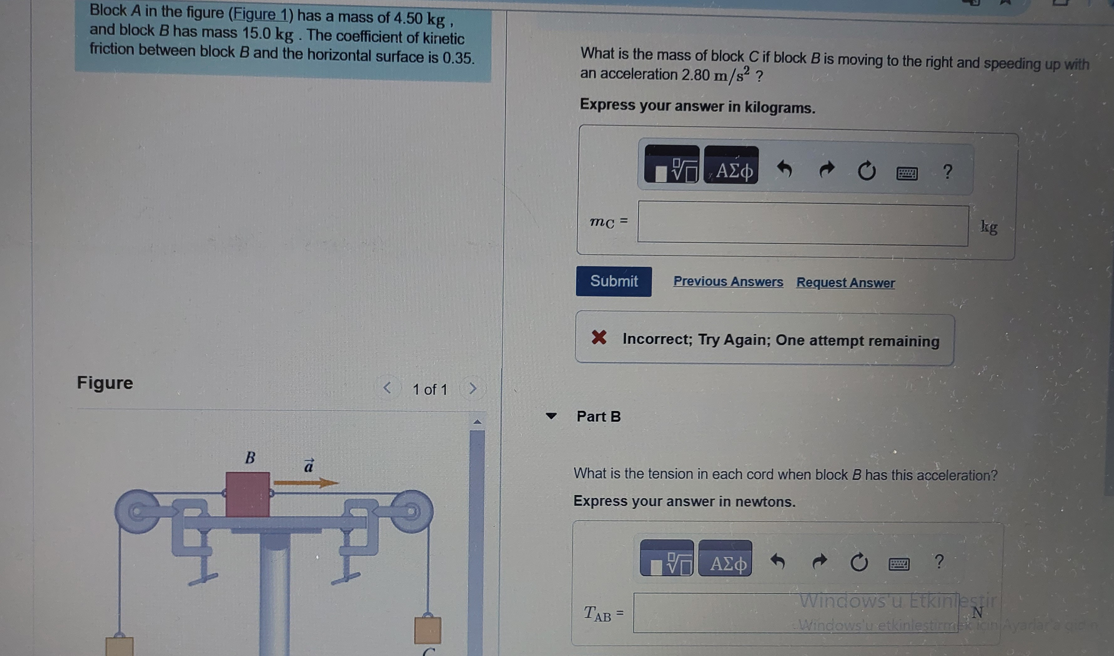 Solved Block A in the figure (Figure 1) ﻿has a mass of 4.50 | Chegg.com