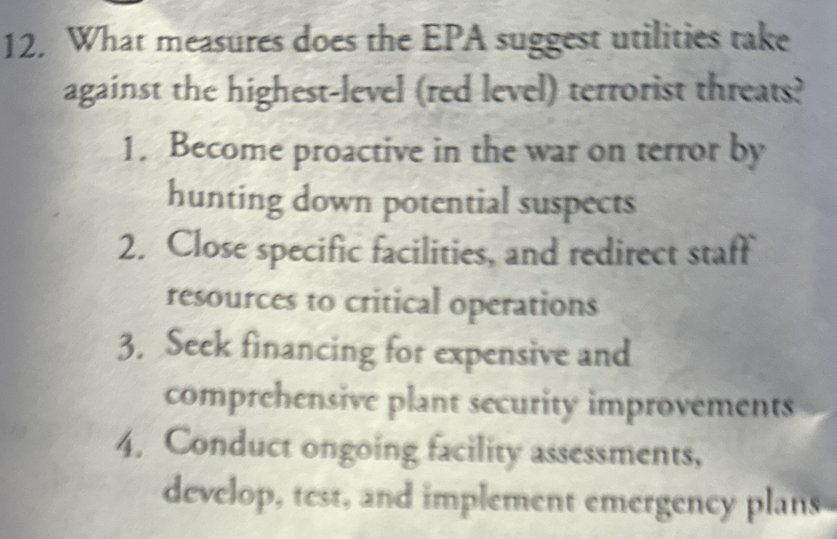 Solved What measures does the EPA suggest utilities take | Chegg.com