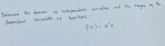 Solved Determine the domain of independent variables ond the | Chegg.com