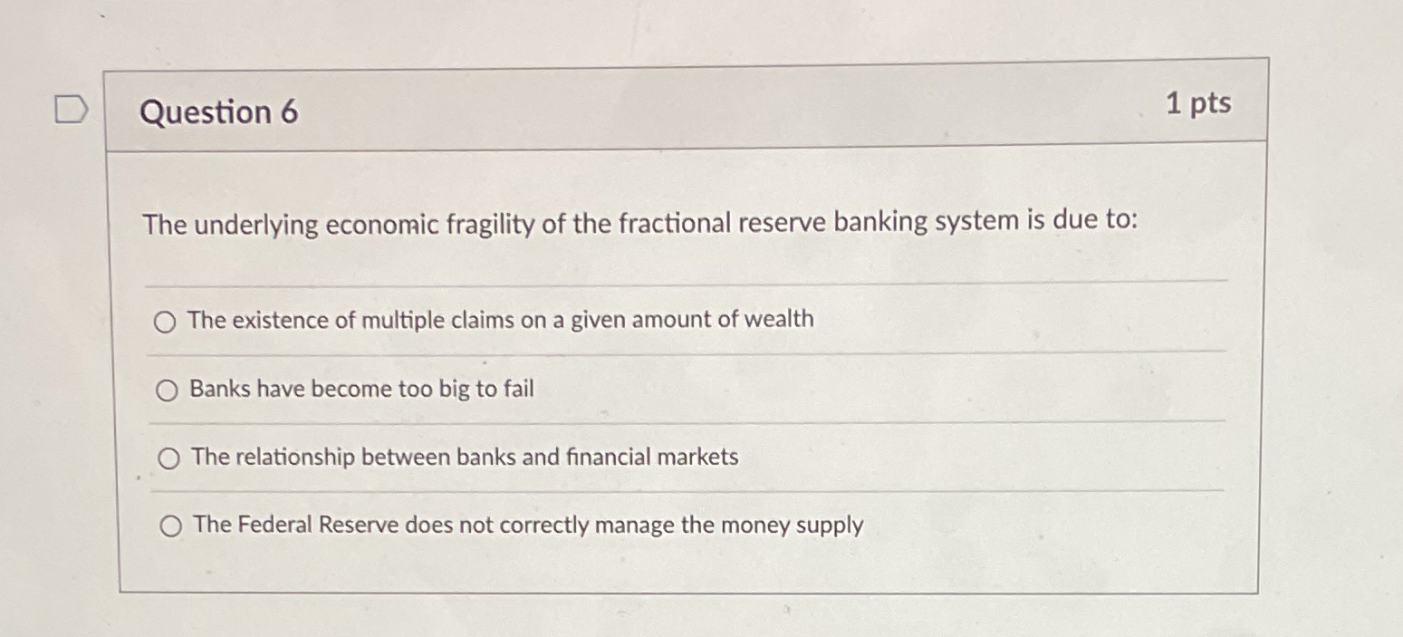 Solved Question 61 ﻿ptsThe underlying economic fragility of | Chegg.com