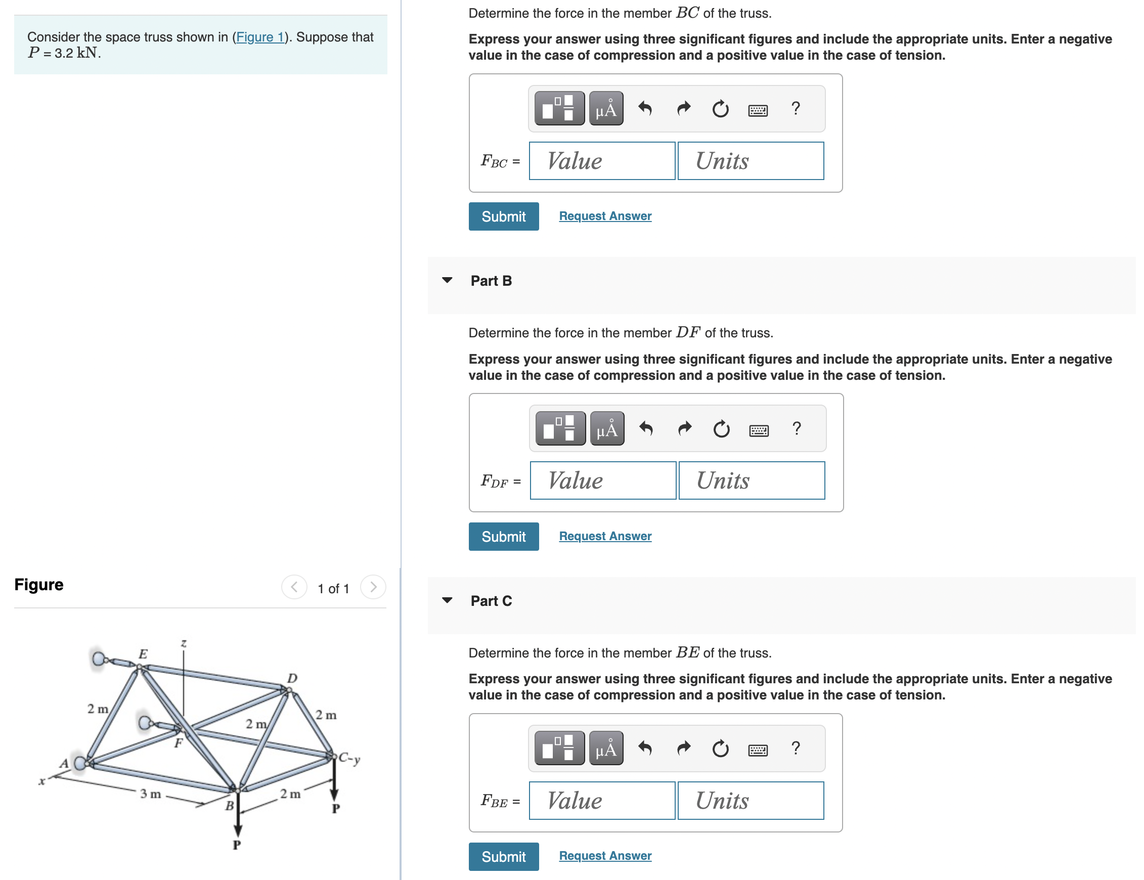 Solved Consider the space truss shown in (Figure 1). | Chegg.com