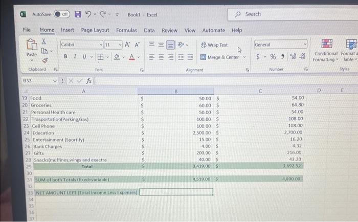 Search File Home Insert Page Layout Formulas Data | Chegg.com