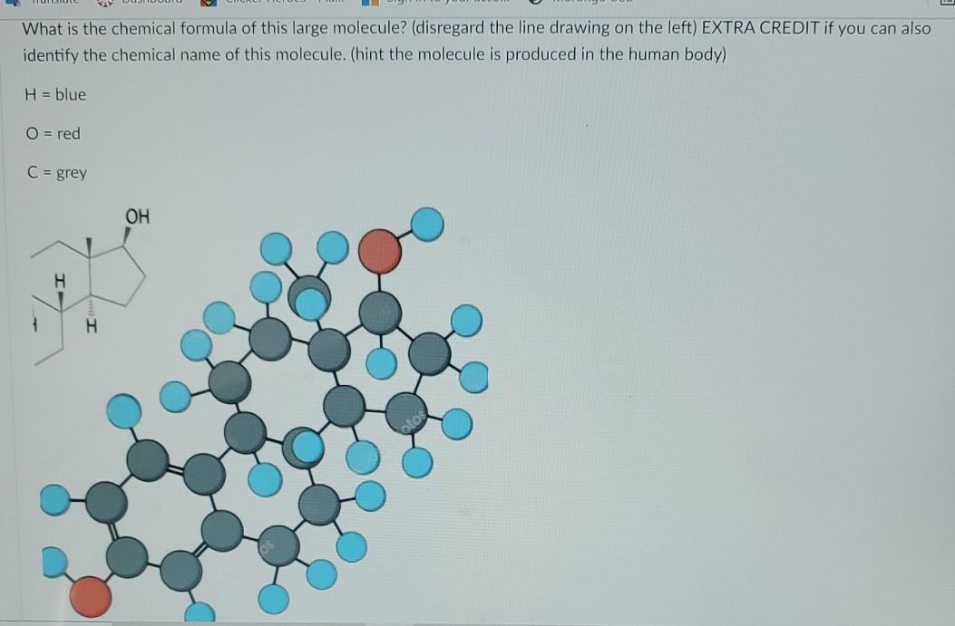 Solved What is the chemical formula of this large molecule? | Chegg.com