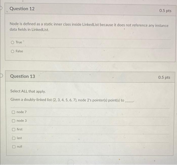 Solved Question 10 In The Implementation Of A Linkedlist 3114