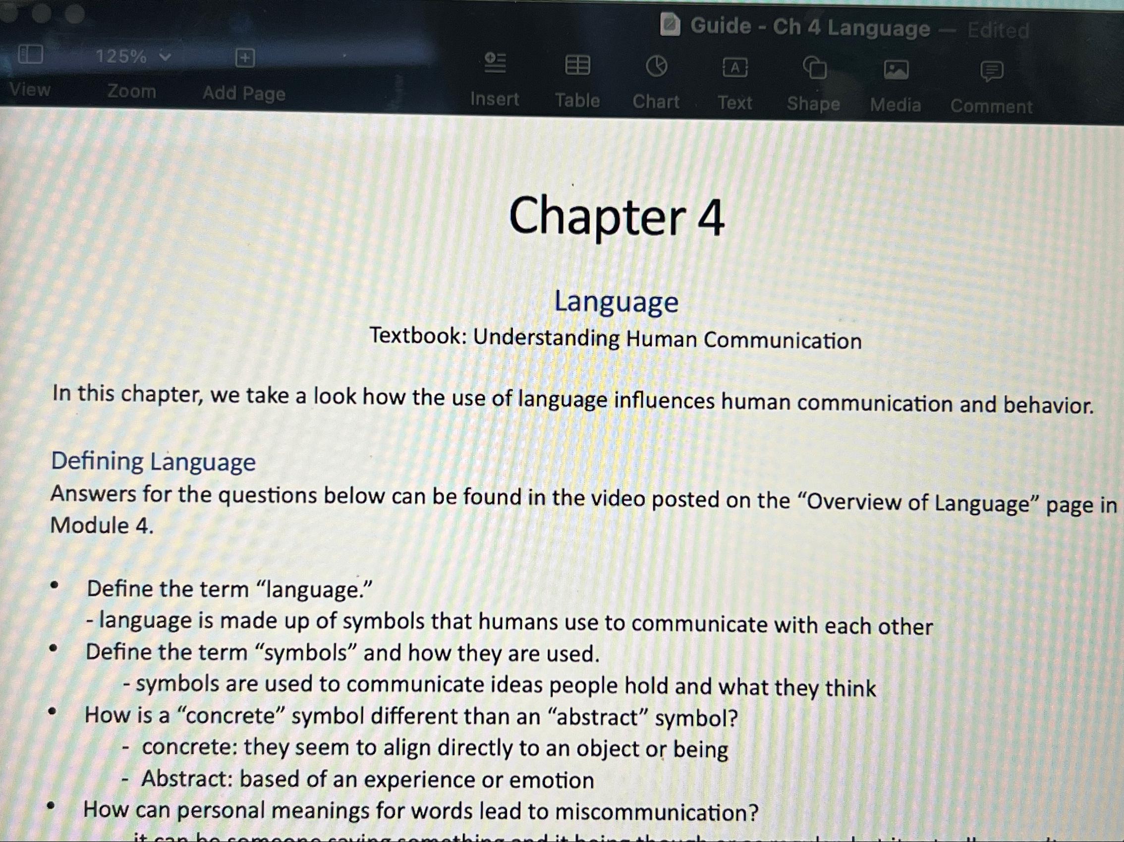 Solved Chapter 4LanguageTextbook: Understanding Human | Chegg.com