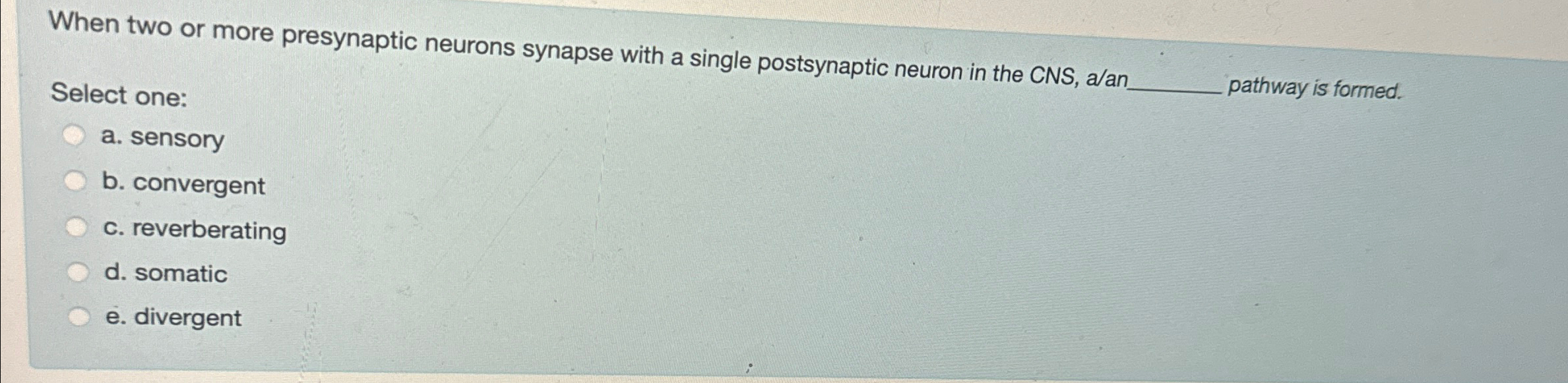 Solved When two or more presynaptic neurons synapse with a | Chegg.com