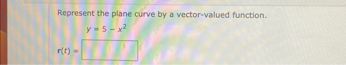 Solved Represent the plane curve by a vector-valued | Chegg.com