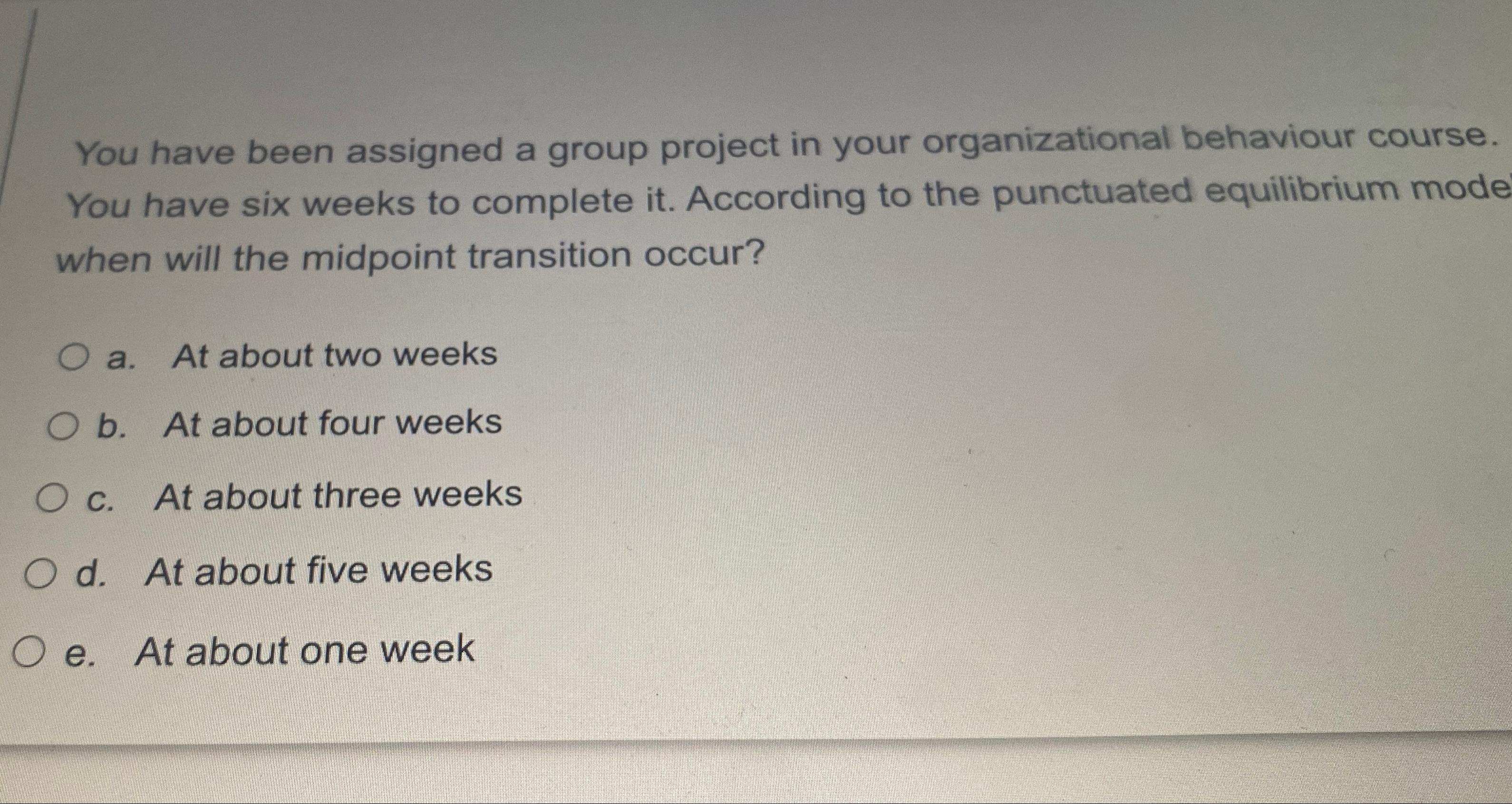 Solved You have been assigned a group project in your | Chegg.com