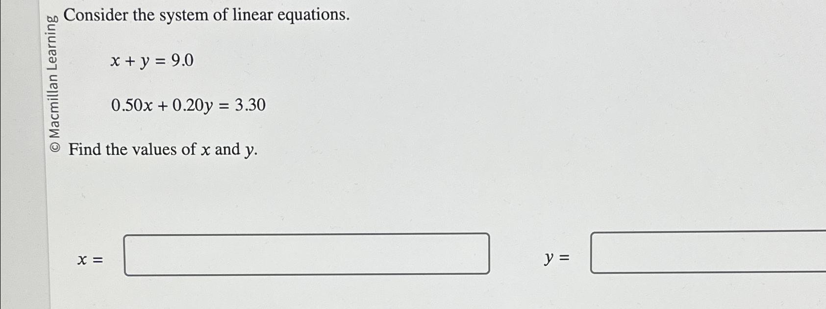Solved ∞ ﻿Consider the system of linear | Chegg.com